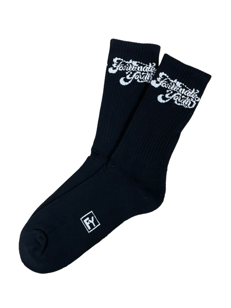 Cursive Logo Socks (Black) – Fortunate Youth