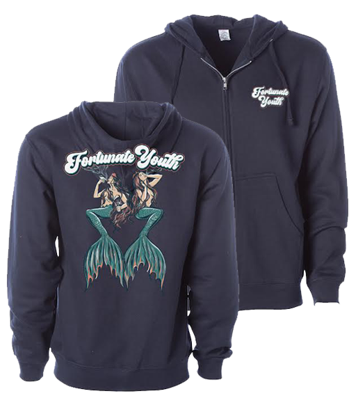 Mermaid Zip Hoodie (Navy) [ONLY 3XL AVAILABLE] – Fortunate Youth
